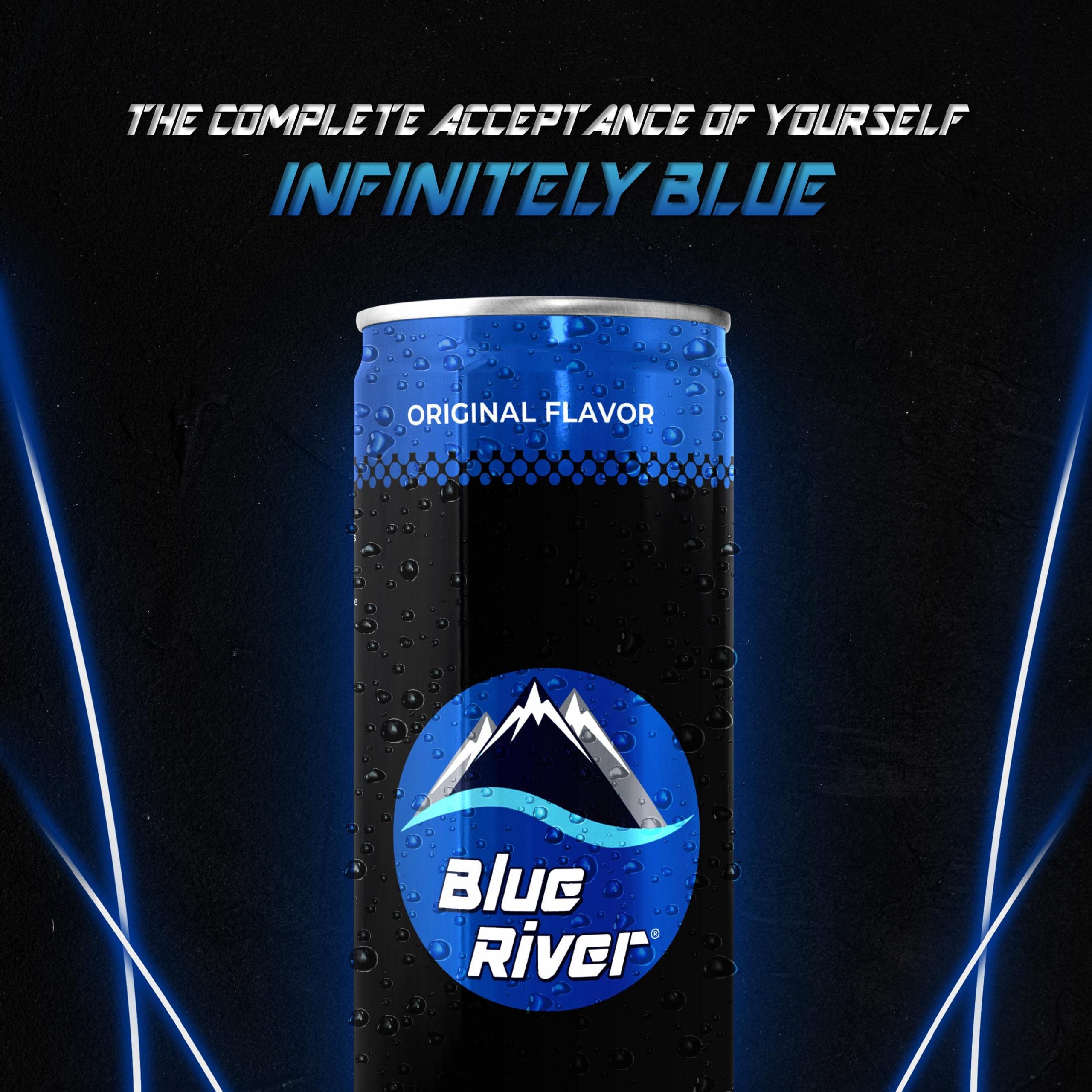 BLUE RIVER Energy Drink – Pack 24 Canettes – Saveur Unique Couleur Bleu ...
