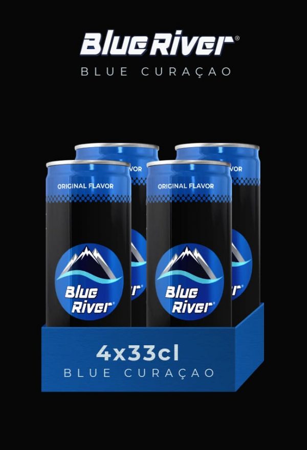 BLUE RIVER Energy Drink – Pack 4 Canettes – Saveur Unique Couleur Bleu ...